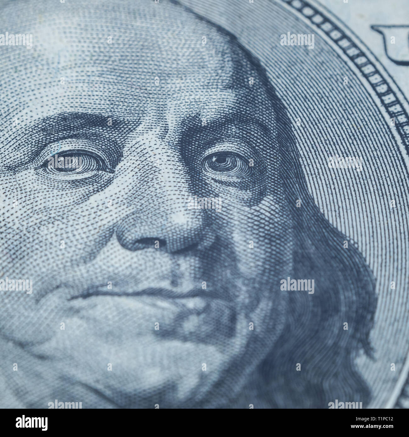 Portrait of Benjamin Franklin from 100 dollars bill Stock Photo - Alamy