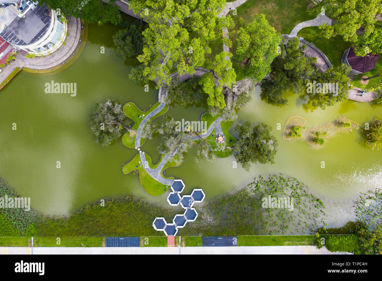alternative perspective aerial view of Toa Payoh Town Park in Singapore ...
