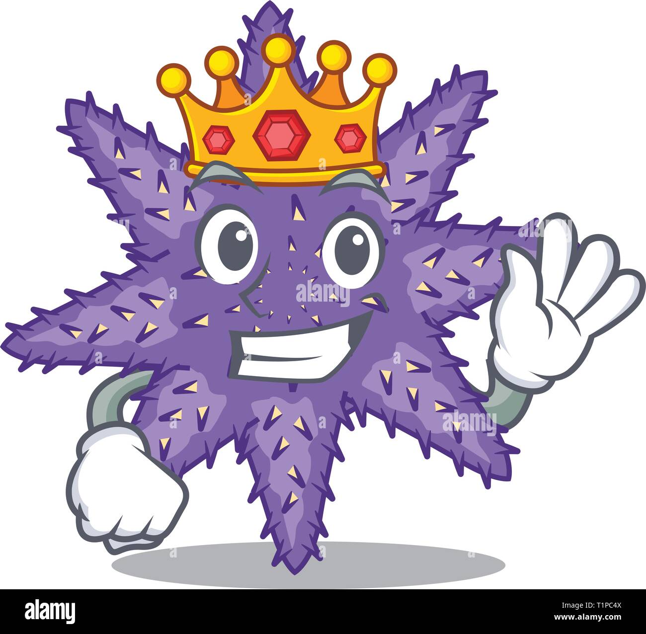 King purple starfish the cartoon above sand vector illustration Stock ...