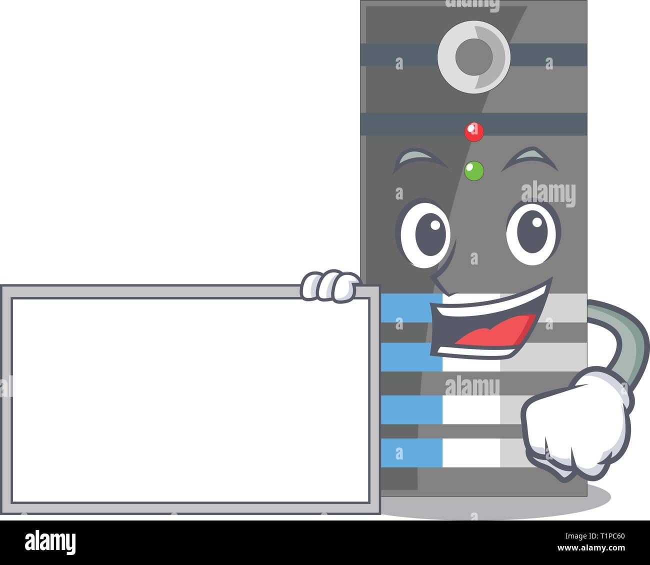 With board data server next the cartoon computer vector illustration ...