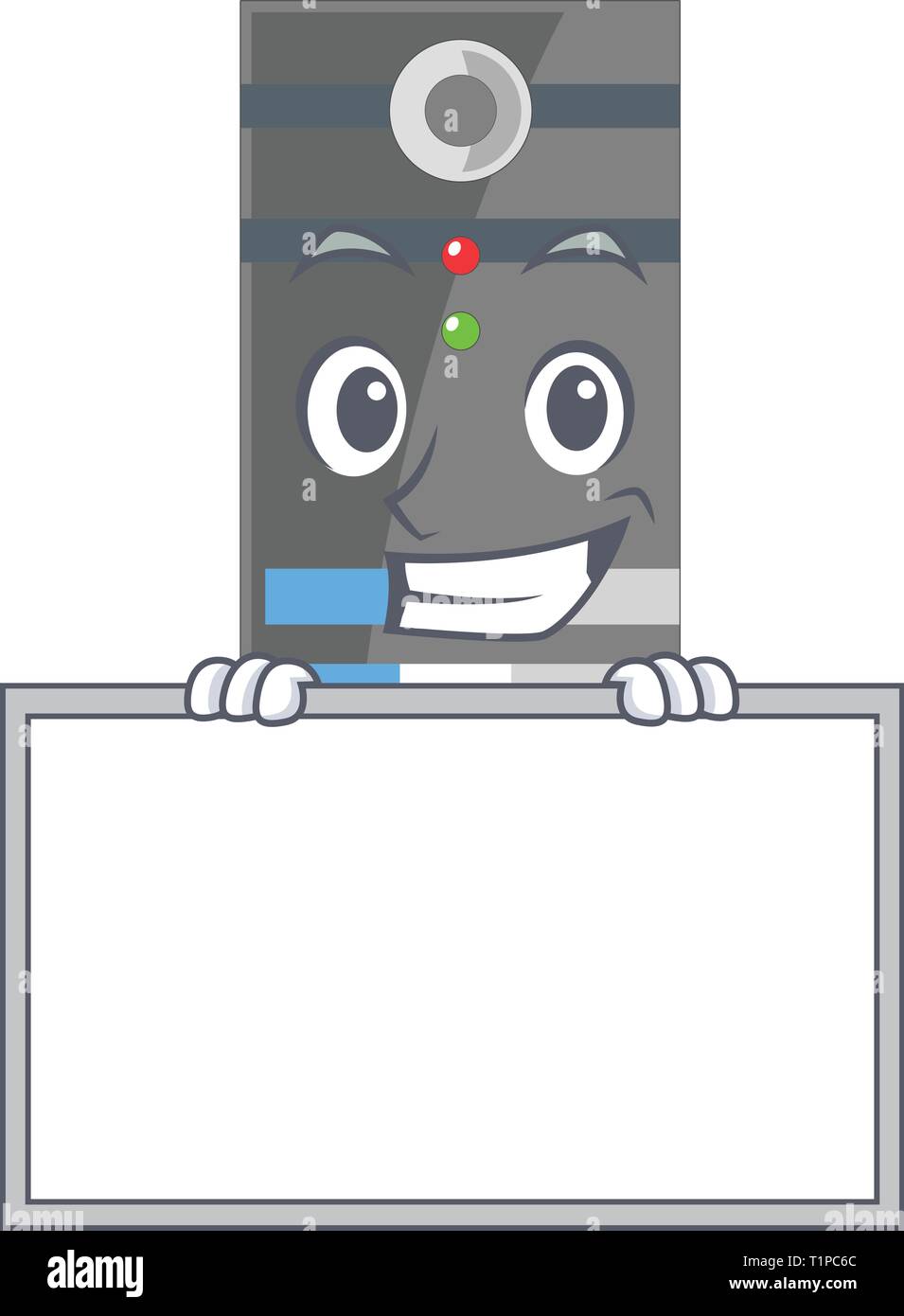 Grinning with board data server next the cartoon computer vector ...