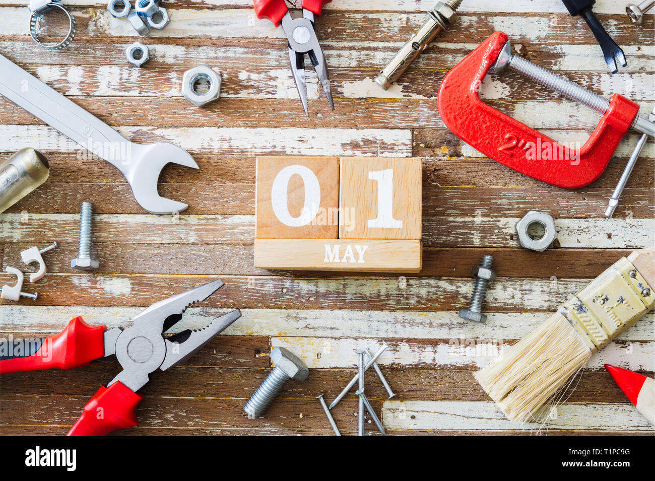 1st May. Happy International Worker's day or Labour Day background ...