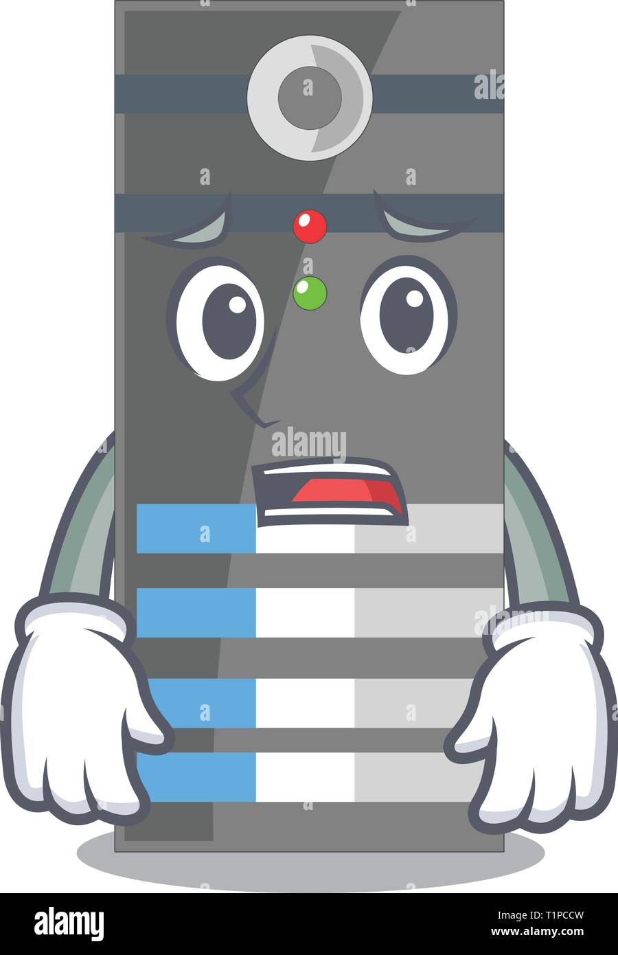 Afraid server data in the cartoon shape vector ilustration Stock Vector ...