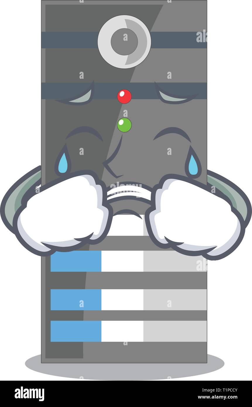 Crying server data in the cartoon shape vector ilustration Stock Vector ...