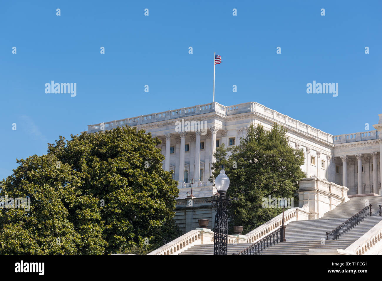 West front or facade of the US Capitol building in Washington DC, USA ...
