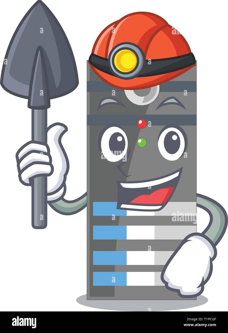Miner server data in the cartoon shape vector ilustration Stock Vector ...