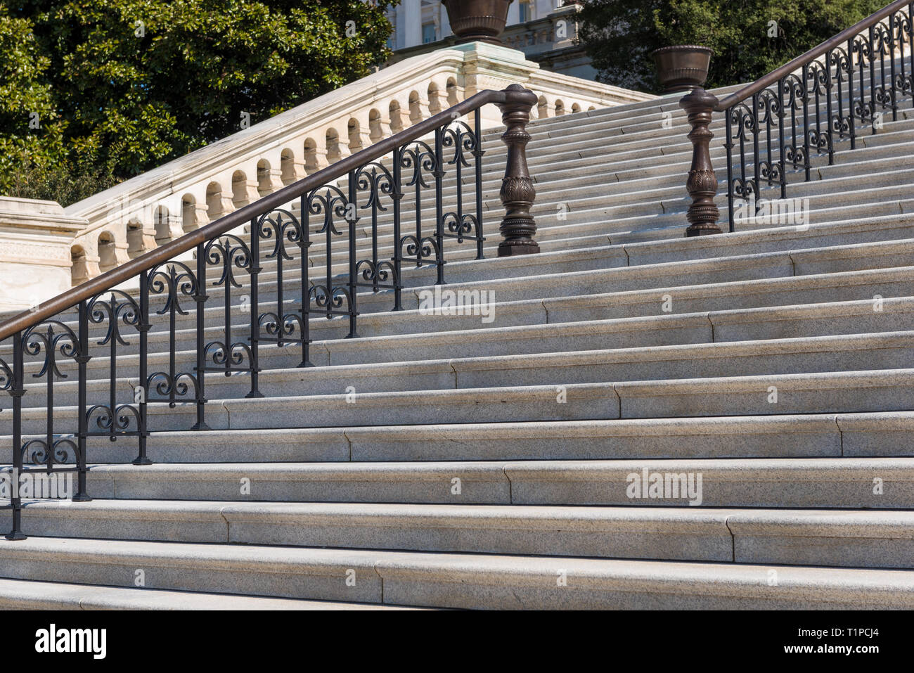 Staircase on the western side of the US Capitol building in Washington ...