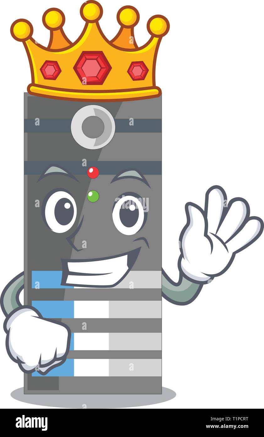 King data server above the cartoon tables vector illustration Stock ...