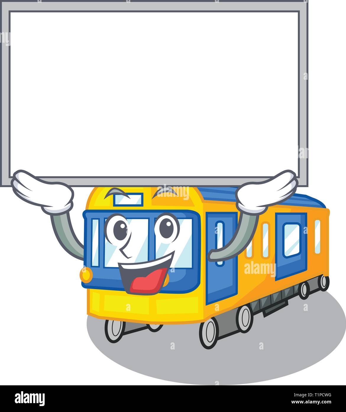 Up board subway train in the shape characters vector illustration Stock ...