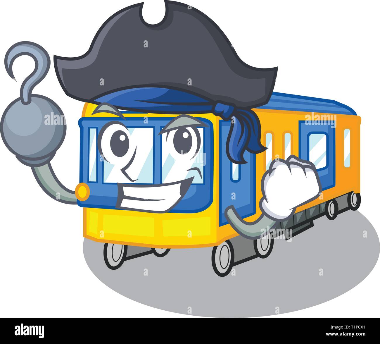 Pirate subway train in the shape characters vector illustration Stock ...