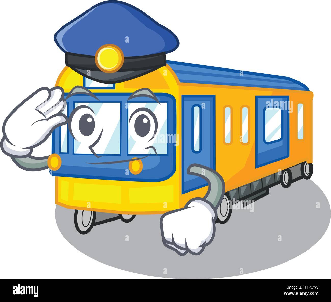 Police subway train in the shape characters vector illustration Stock ...