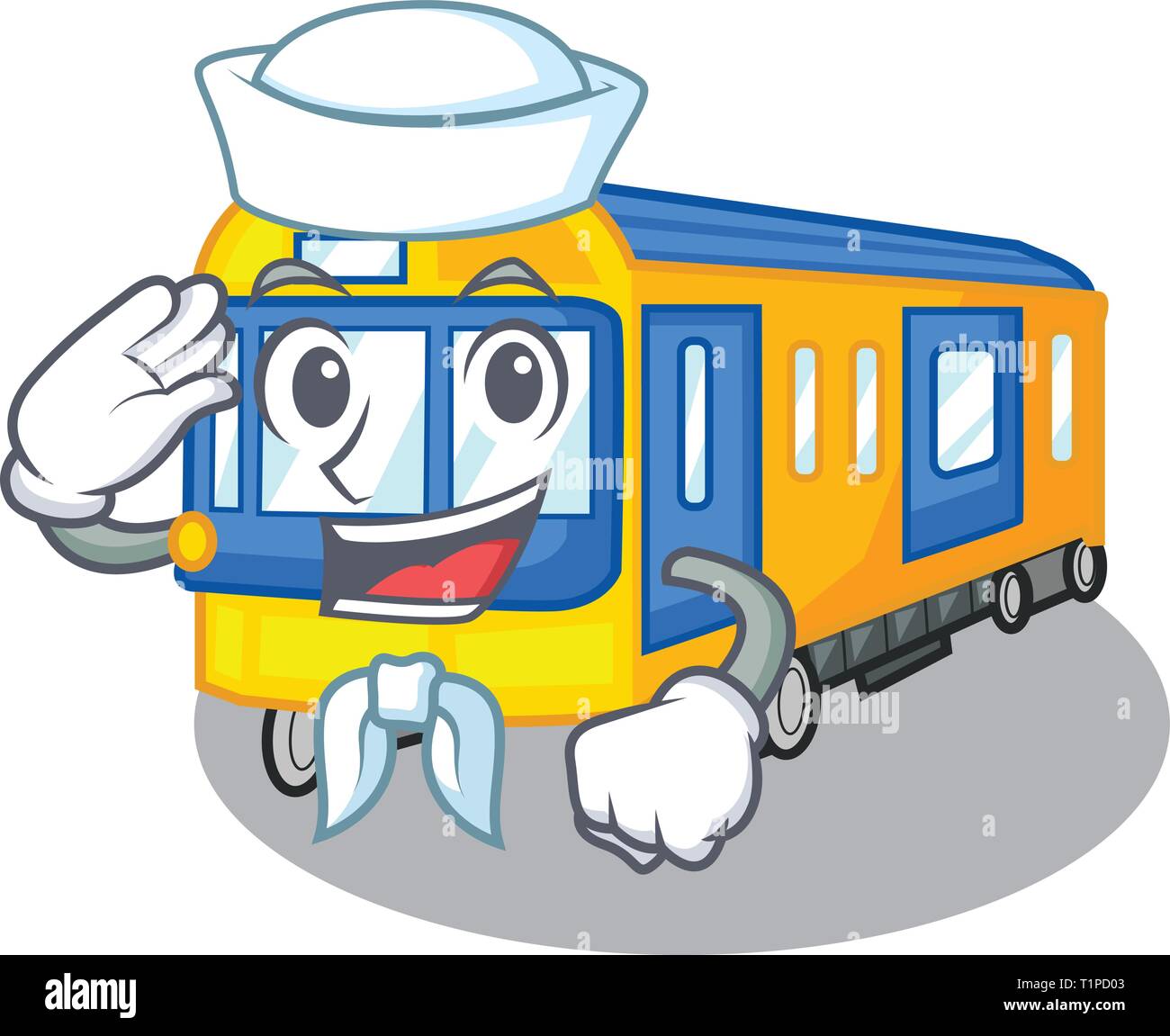 Sailor Subway Train In The Shape Characters Vector Illustration Stock sailor-subway-train-in-the-shape-characters-vector-illustration-stock