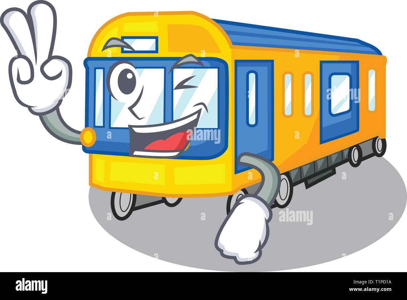 Two finger subway train toys in shape mascot vector illustration Stock ...