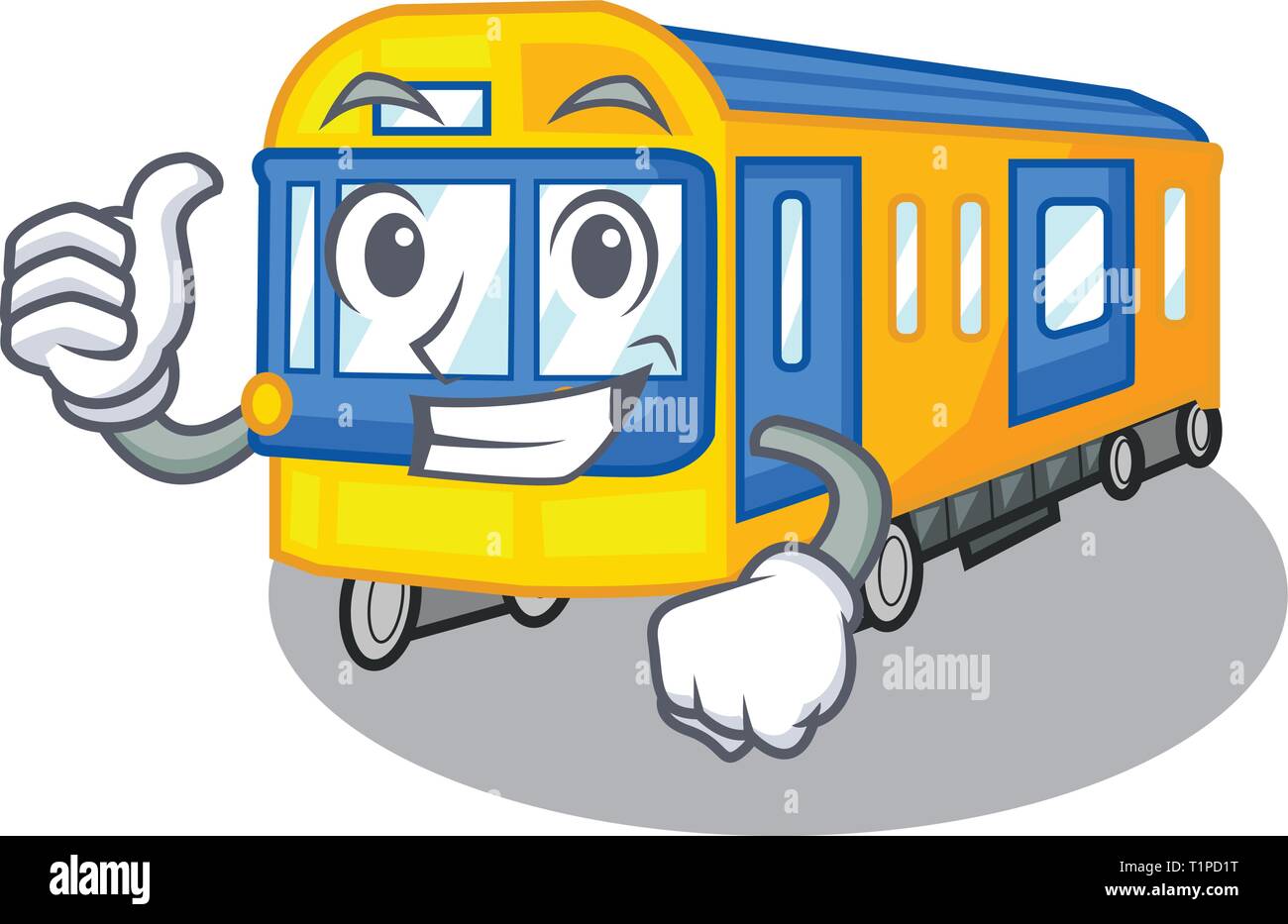 Thumbs up subway train toys in shape mascot vector illustration Stock ...