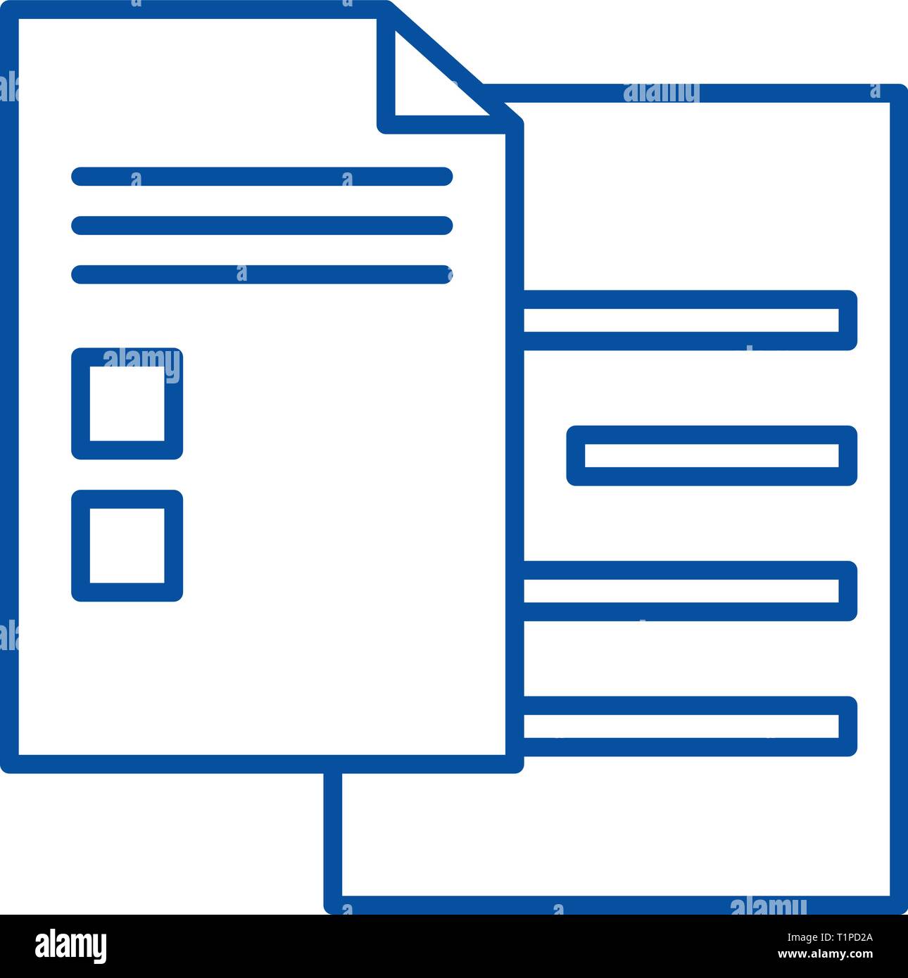 Check sheets line icon concept. Check sheets flat vector symbol, sign ...