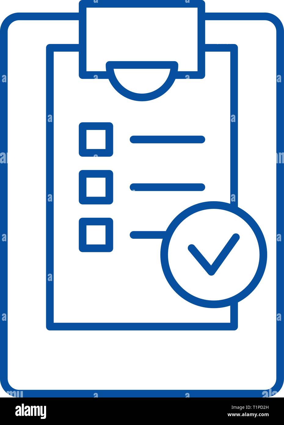Checklist line icon concept. Checklist flat vector symbol, sign ...
