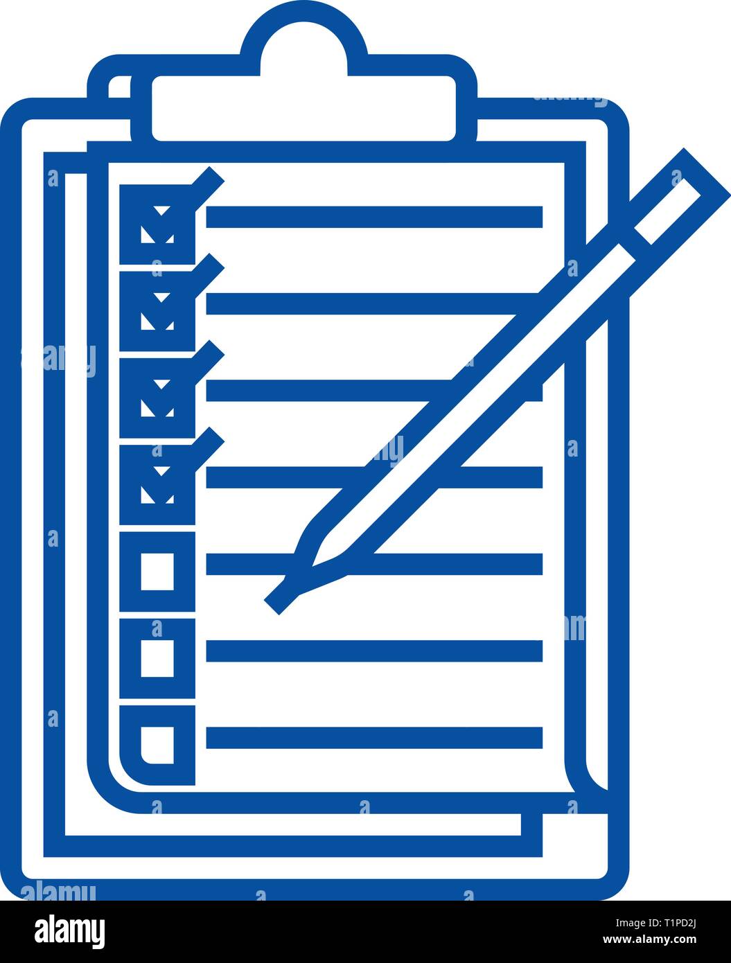 Checklist,to do list line icon concept. Checklist,to do list flat ...