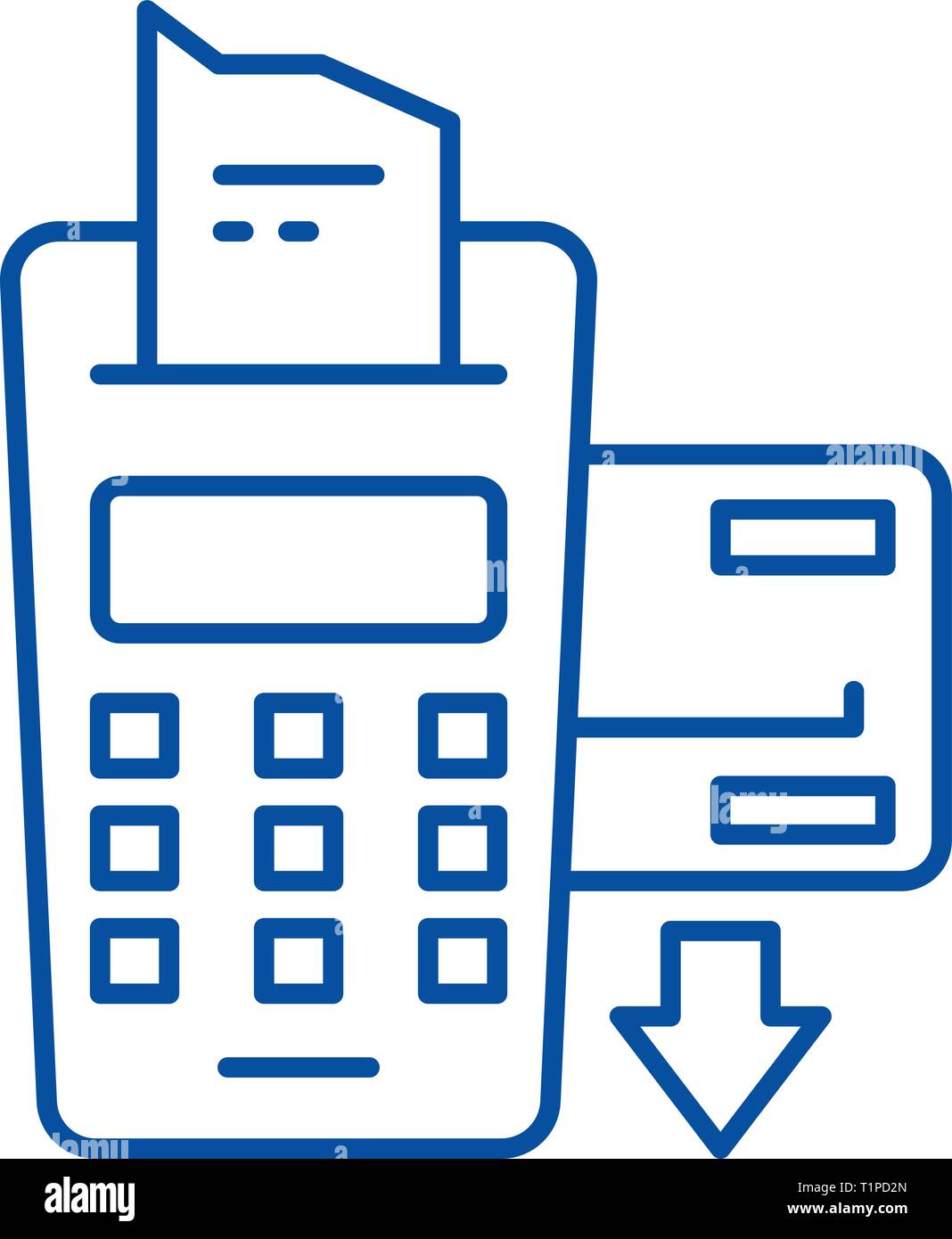 Checkout counter line icon concept. Checkout counter flat vector symbol ...