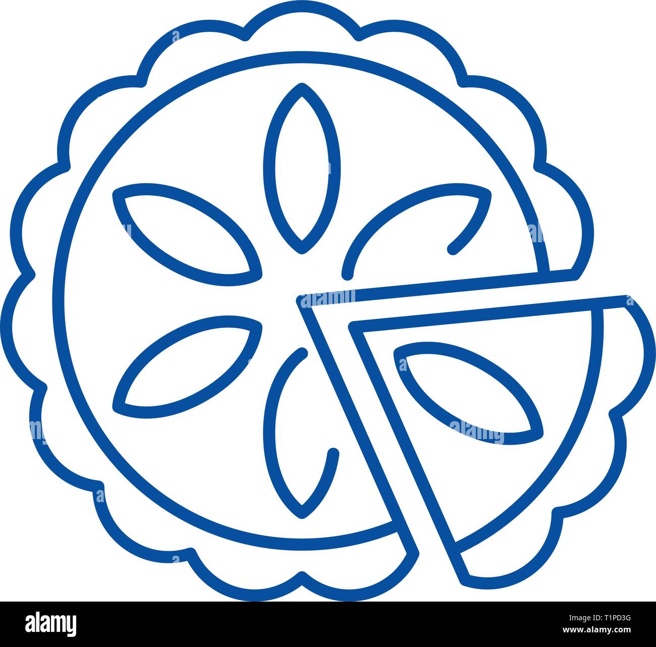 Cheesecake line icon concept. Cheesecake flat vector symbol, sign ...