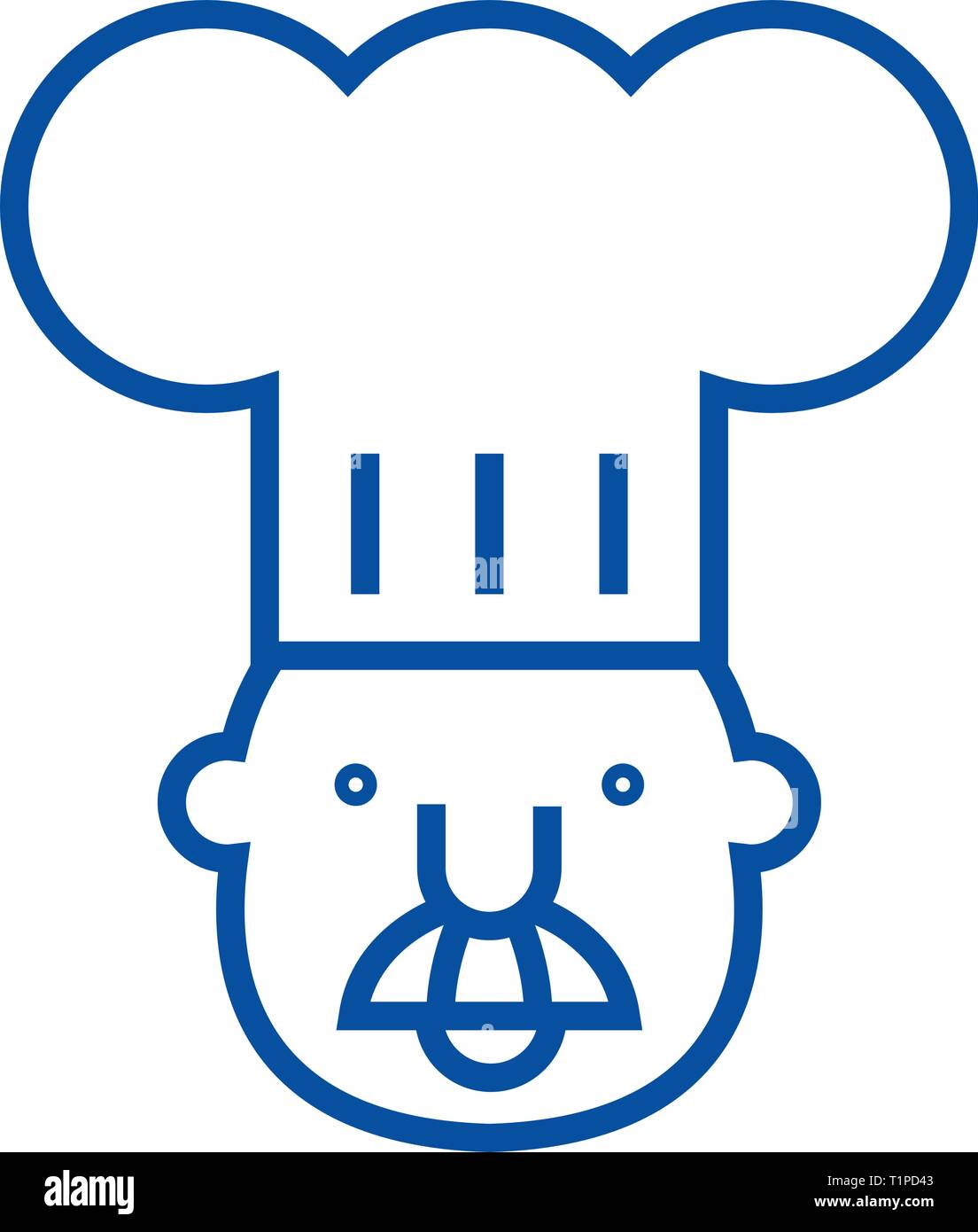 Chef mascot line icon concept. Chef mascot flat vector symbol, sign ...