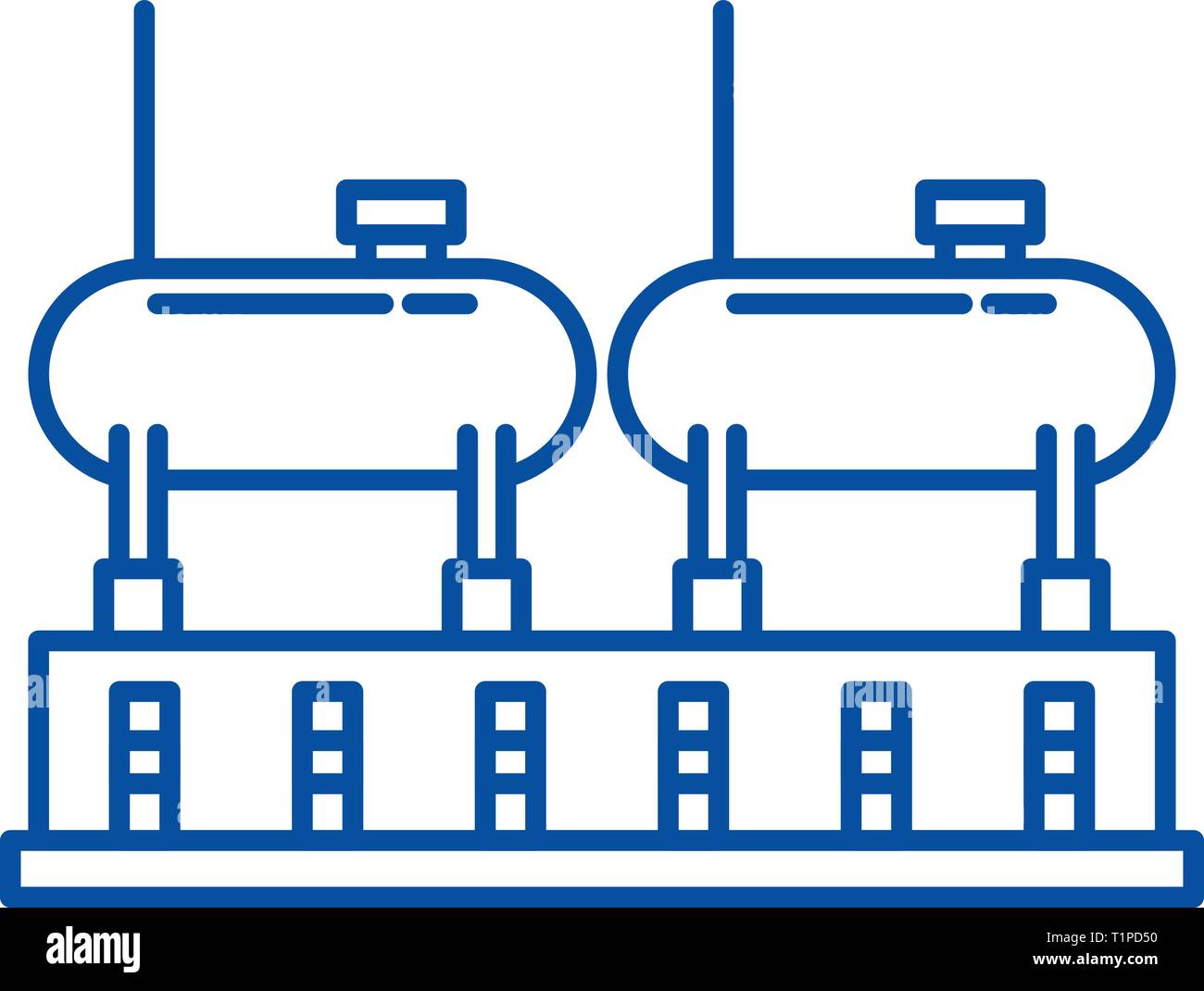 Chemical production line icon concept. Chemical production flat vector ...