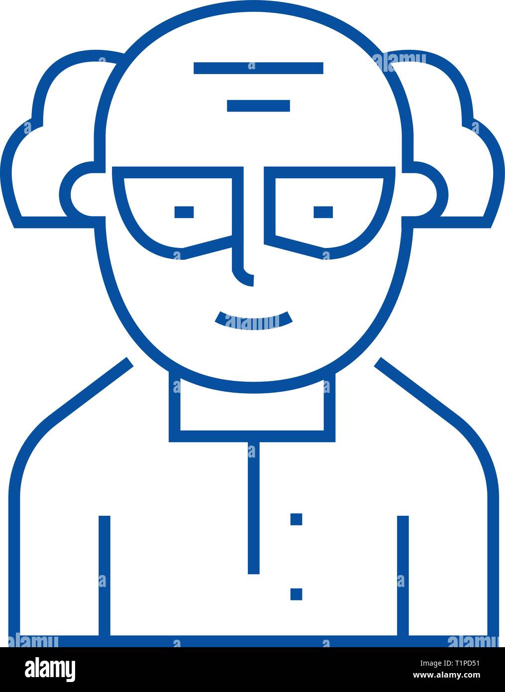 Chemist,scientist line icon concept. Chemist,scientist flat vector ...