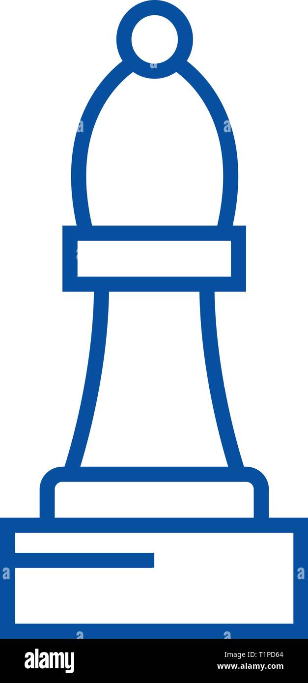 Chess bishop line icon concept. Chess bishop flat vector symbol, sign ... Chess bishop line icon concept. Chess bishop flat vector symbol, sign ...