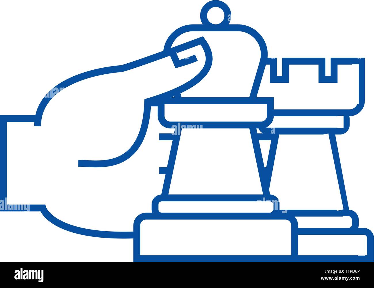 Chess strategy and tactics line icon concept. Chess strategy and ...