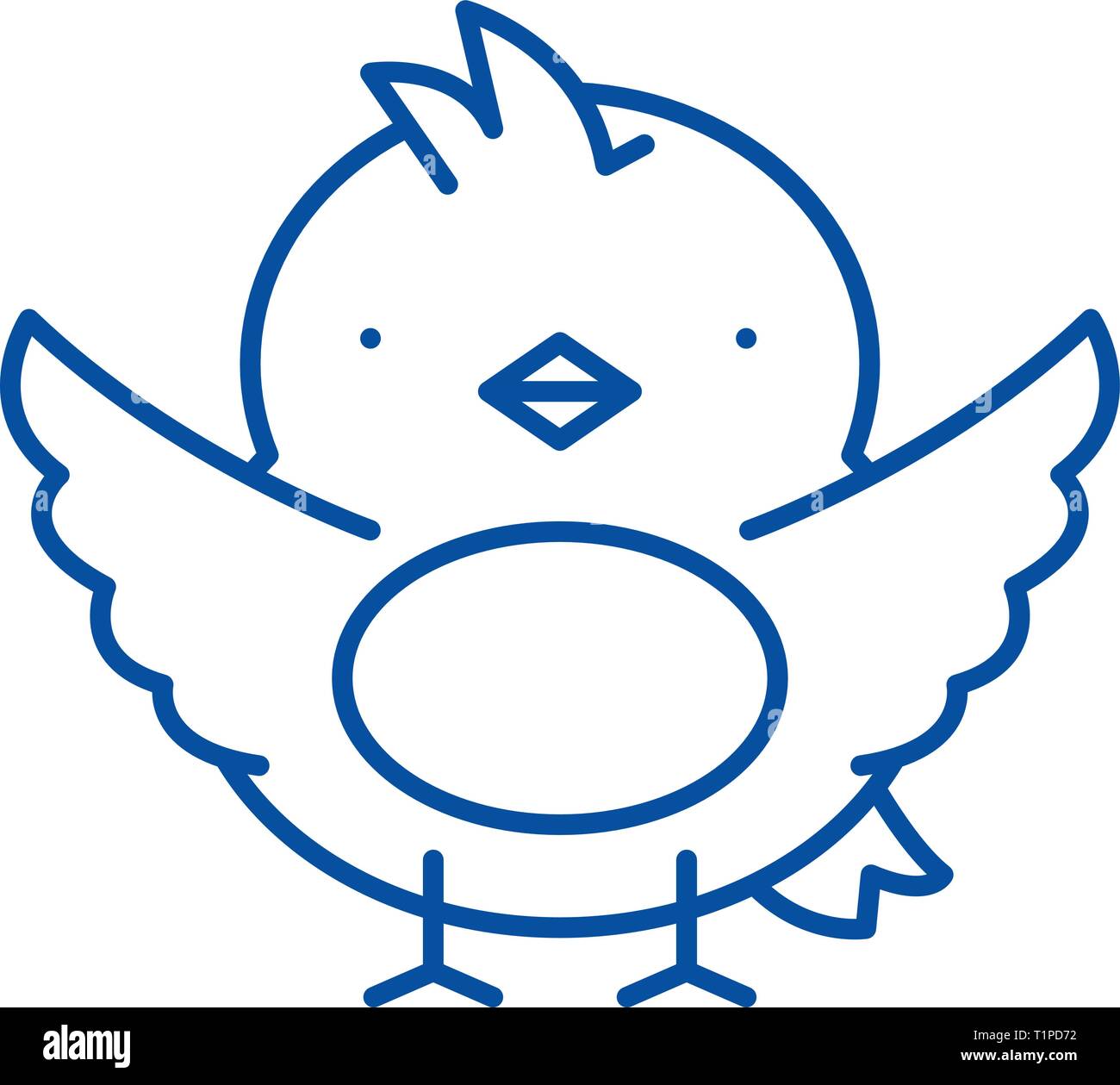 Chick line icon concept. Chick flat vector symbol, sign, outline ...