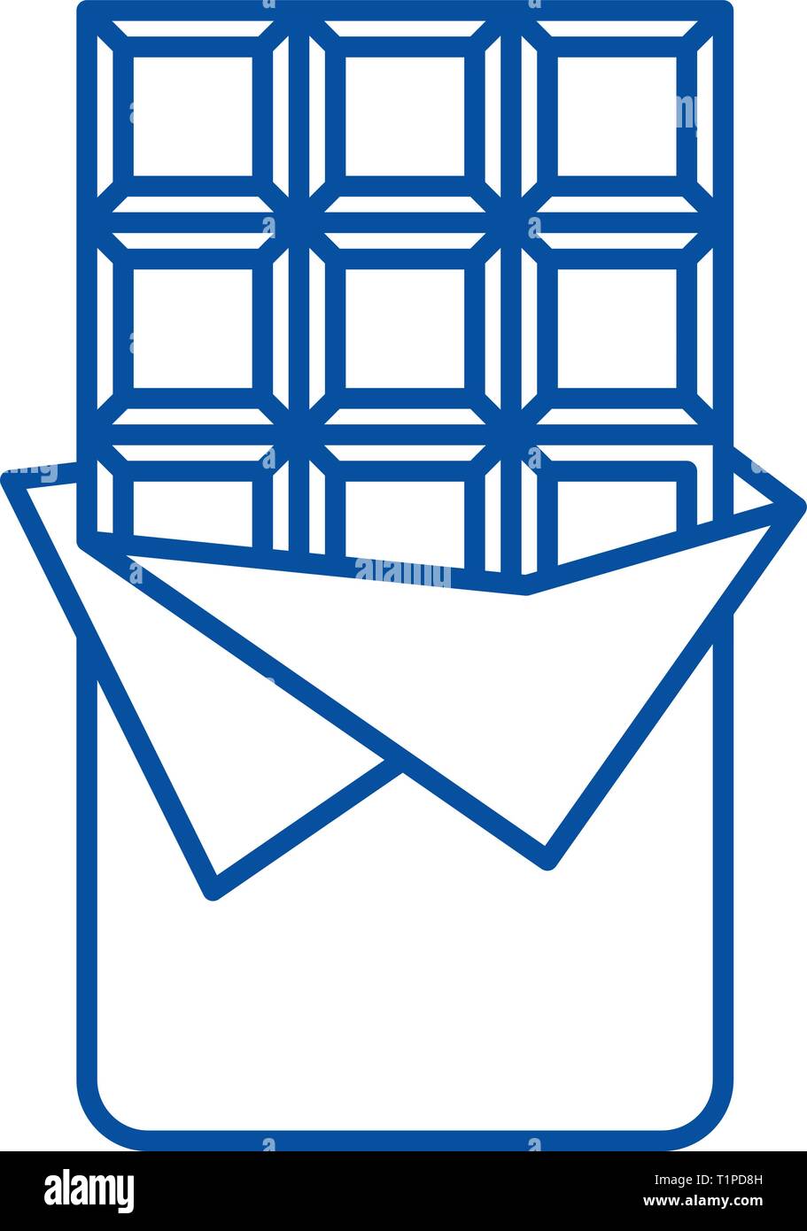 Chocolate bar line icon concept. Chocolate bar flat vector symbol, sign ...