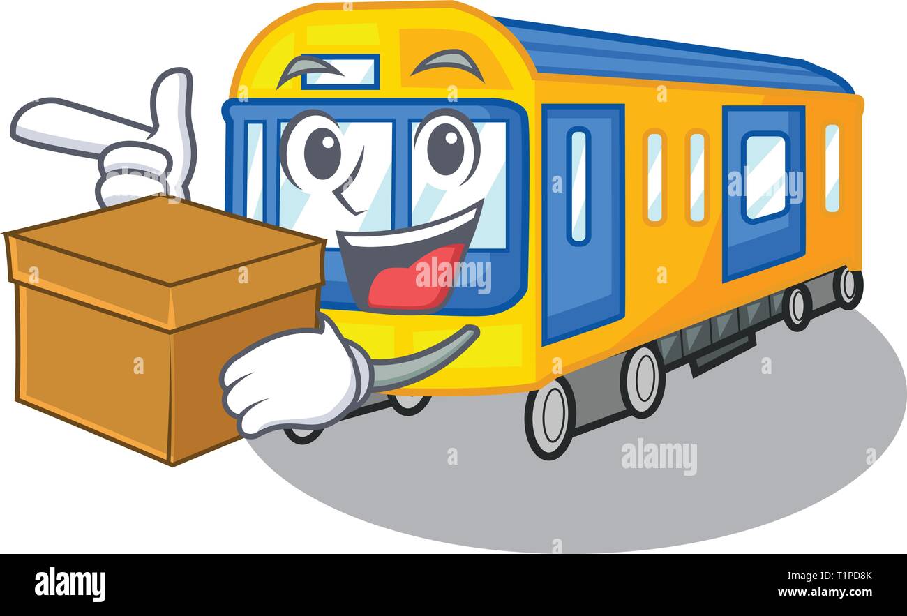With box subway train toys in shape mascot vector illustration Stock ...