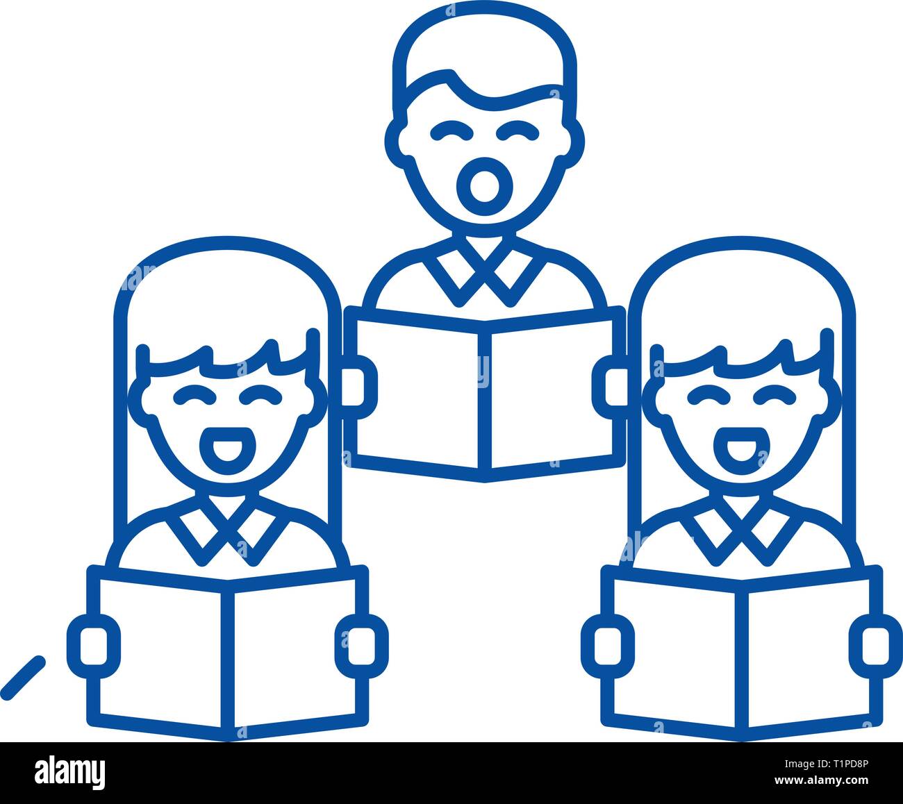 Choral singing line icon concept. Choral singing flat vector symbol ...