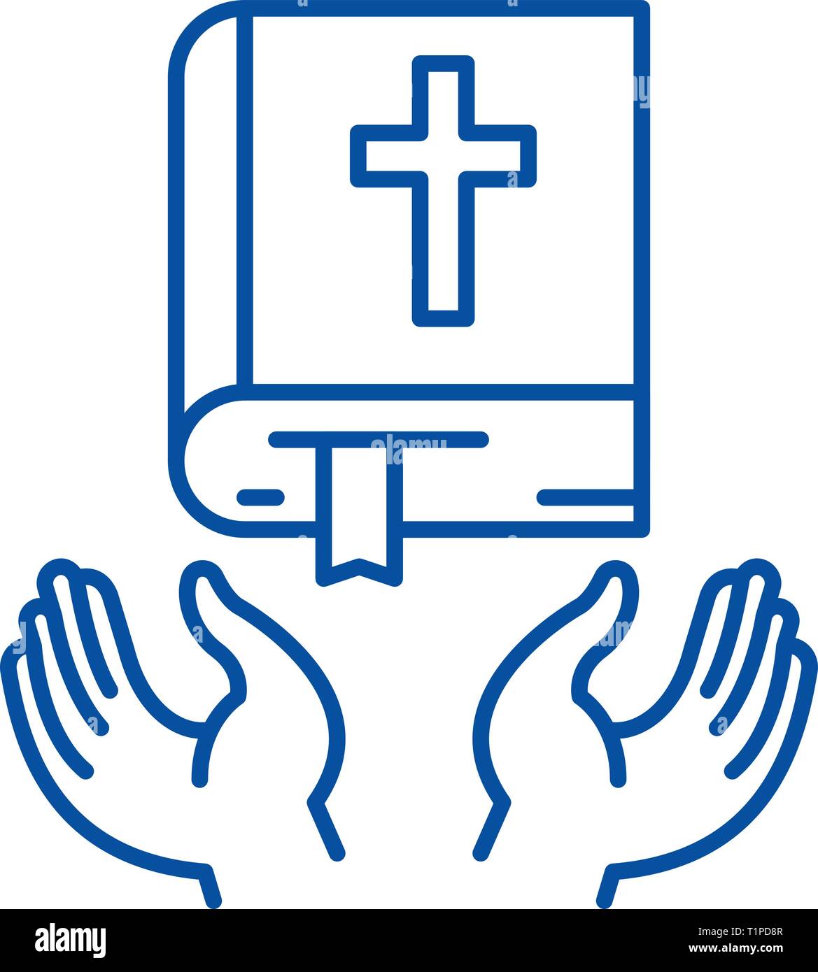 Christian religion line icon concept. Christian religion flat vector ...