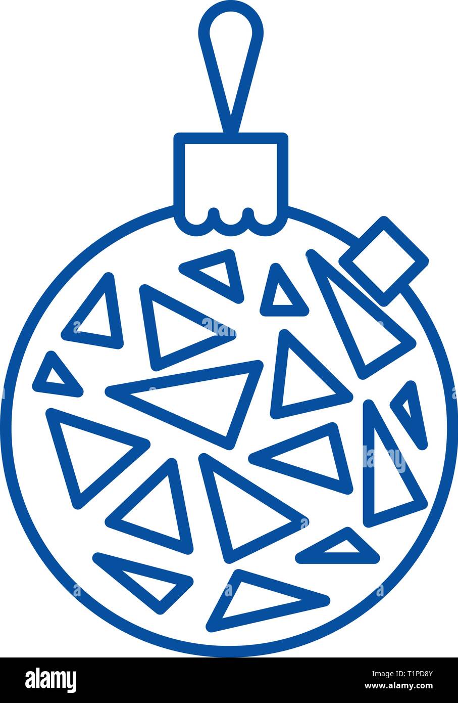 Christmas ball line icon concept. Christmas ball flat vector symbol ...