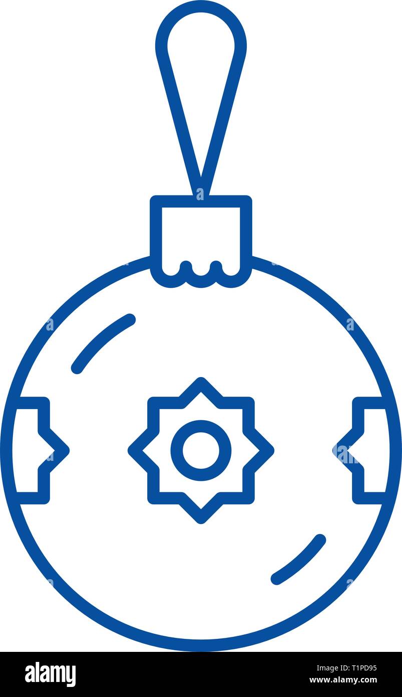Christmas ball with decor line icon concept. Christmas ball with decor ...