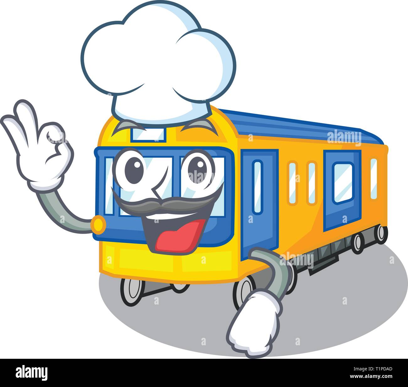 Chef subway train toys in shape mascot vector illustration Stock Vector ...