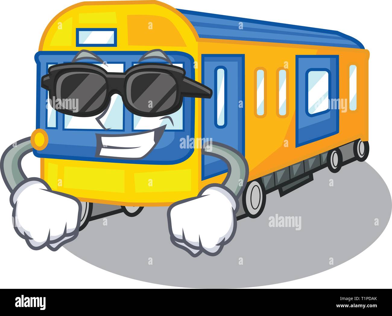Super cool subway train toys in shape mascot vector illustration Stock ...