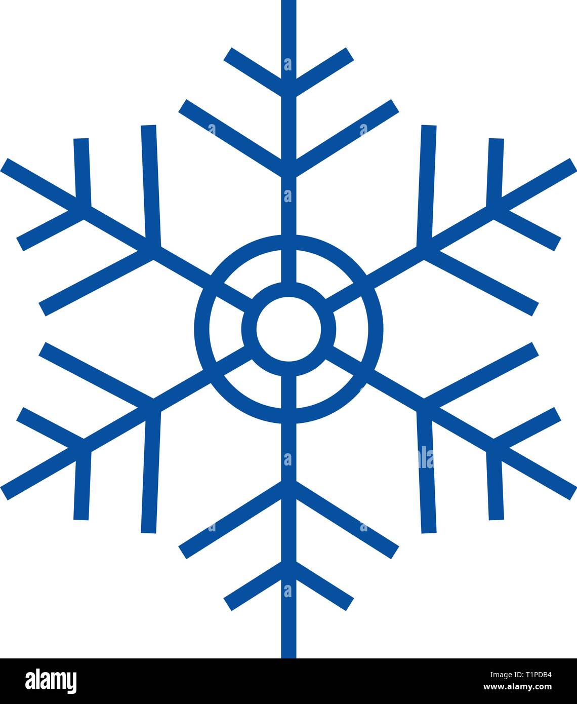 Christmas snowflake line icon concept. Christmas snowflake flat vector ...