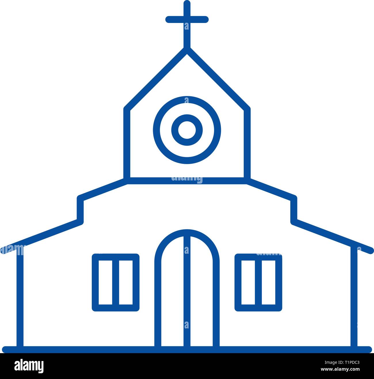 Church line icon concept. Church flat vector symbol, sign, outline ...
