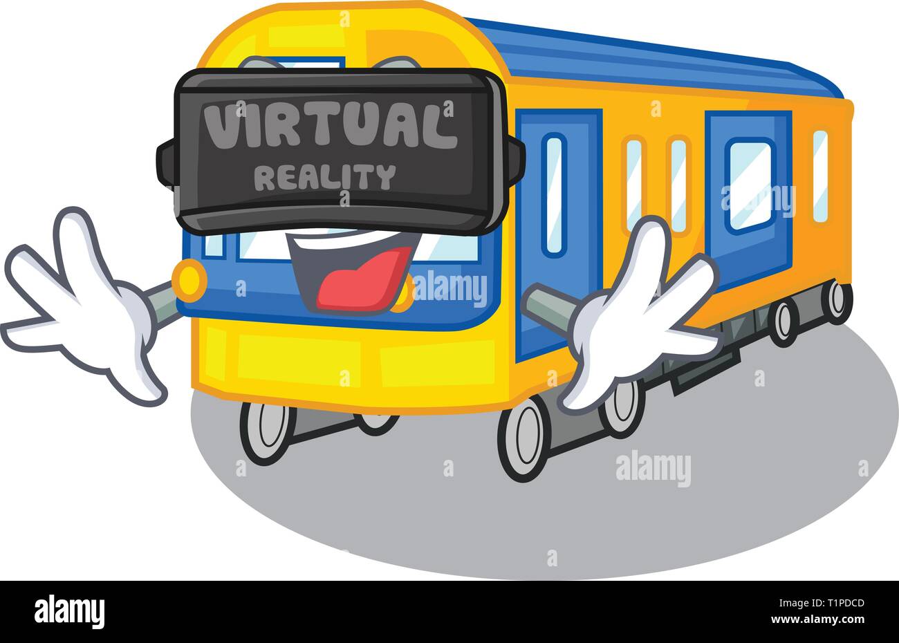 Virtual reality subway train isolated in the cartoon vector ...