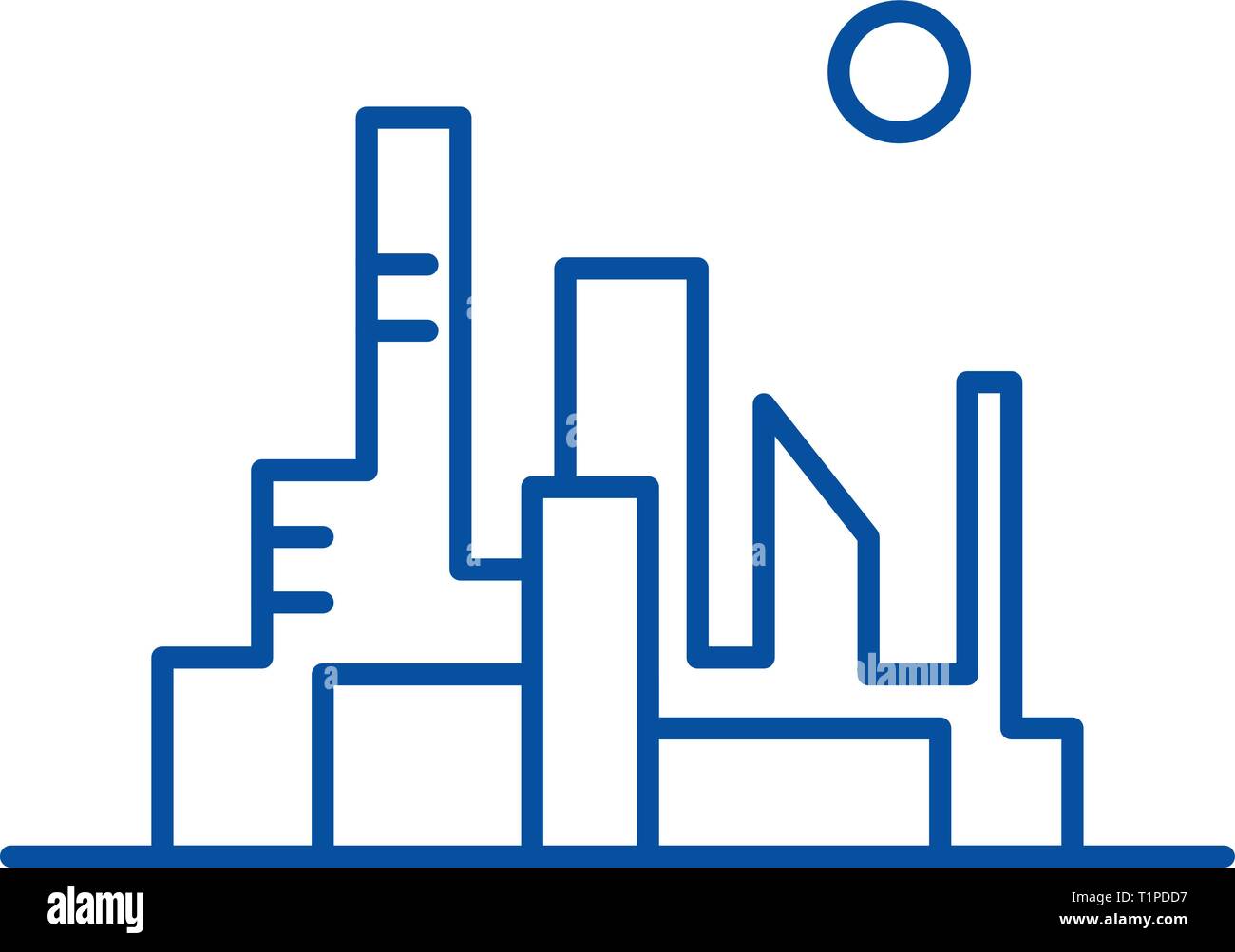 Cityscape of the capital line icon concept. Cityscape of the capital ...