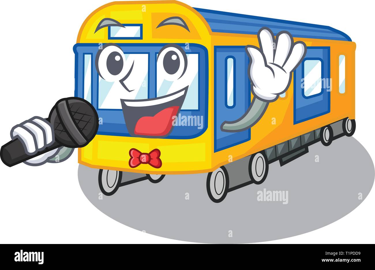 Singing subway train isolated in the cartoon vector illustration Stock ...