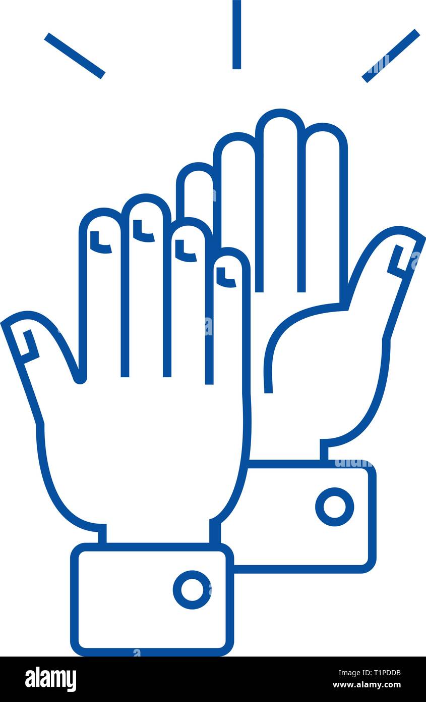 Clapping Hands Line Icon Concept Clapping Hands Flat Vector Symbol