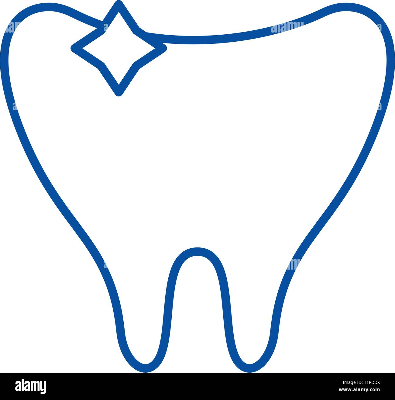 Clean tooth line icon concept. Clean tooth flat vector symbol, sign ...
