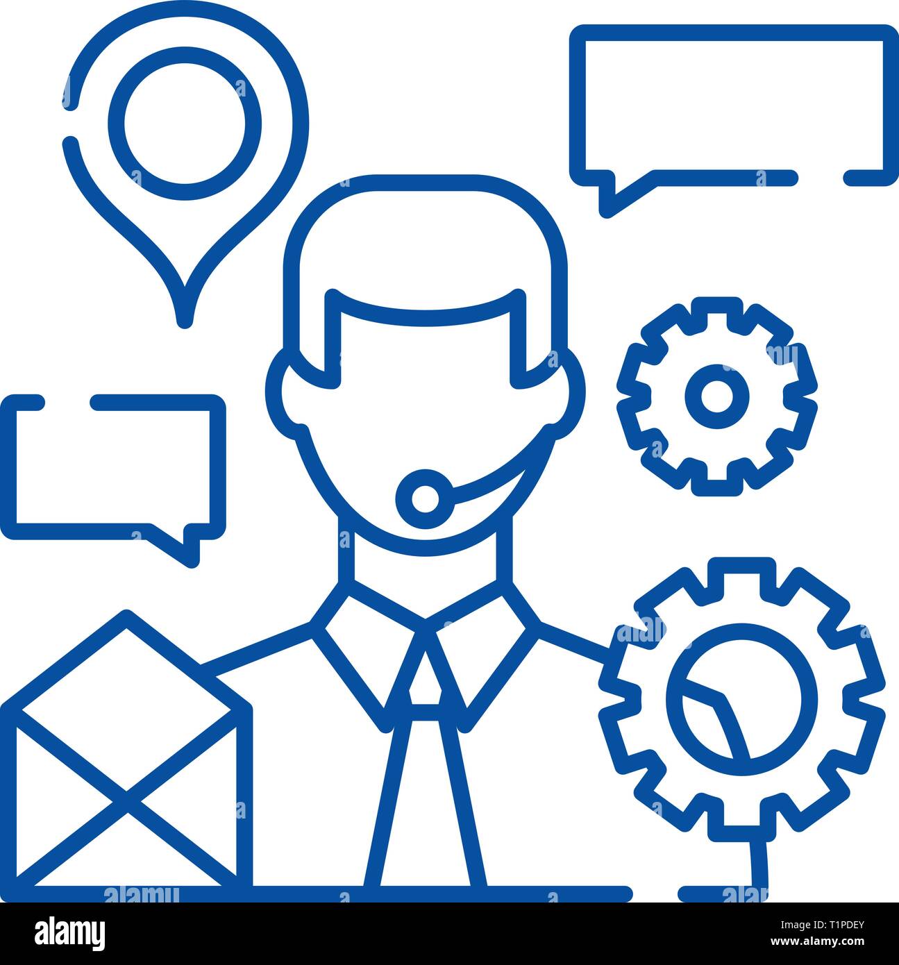 Client support line icon concept. Client support flat vector symbol ...