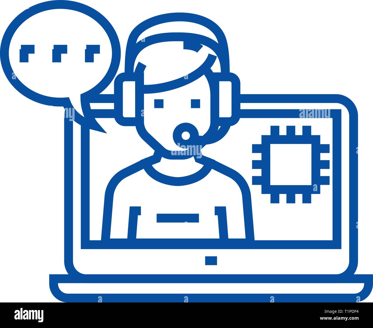 Client technical service line icon concept. Client technical service ...