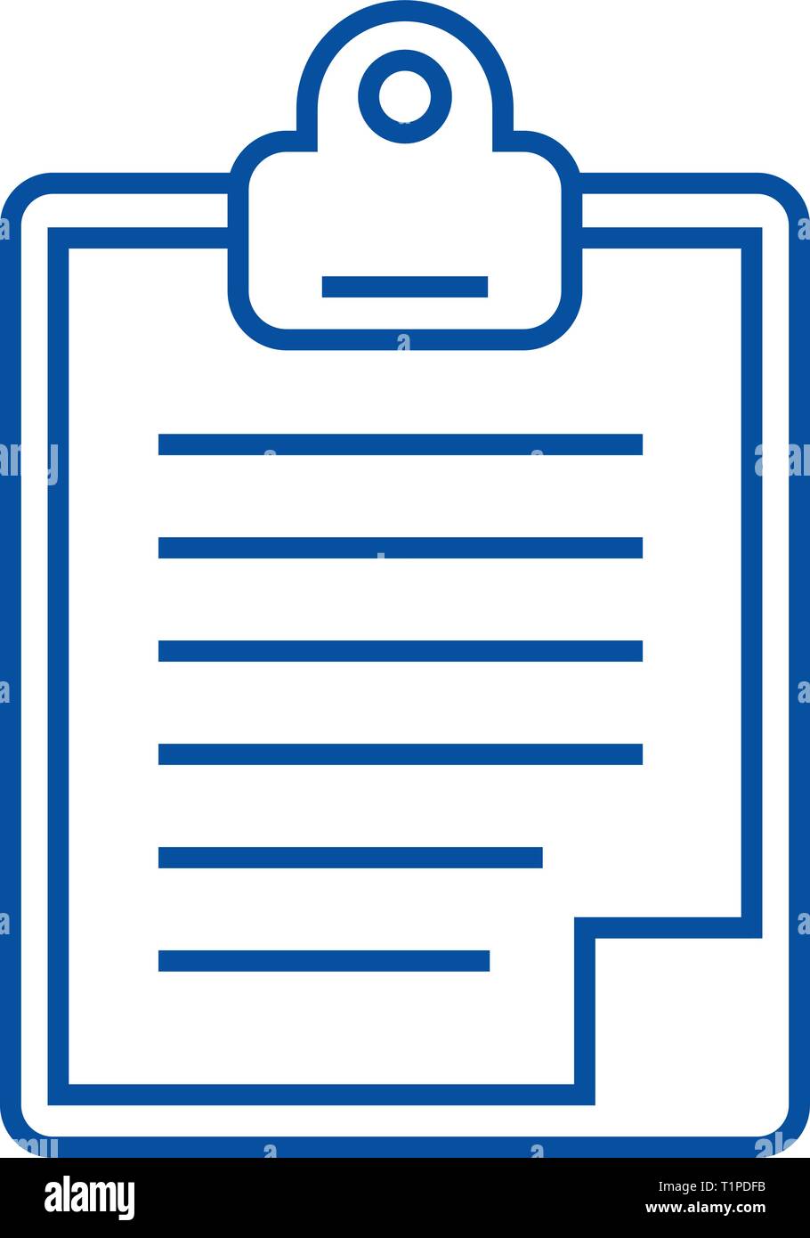Clipboard line icon concept. Clipboard flat vector symbol, sign ...