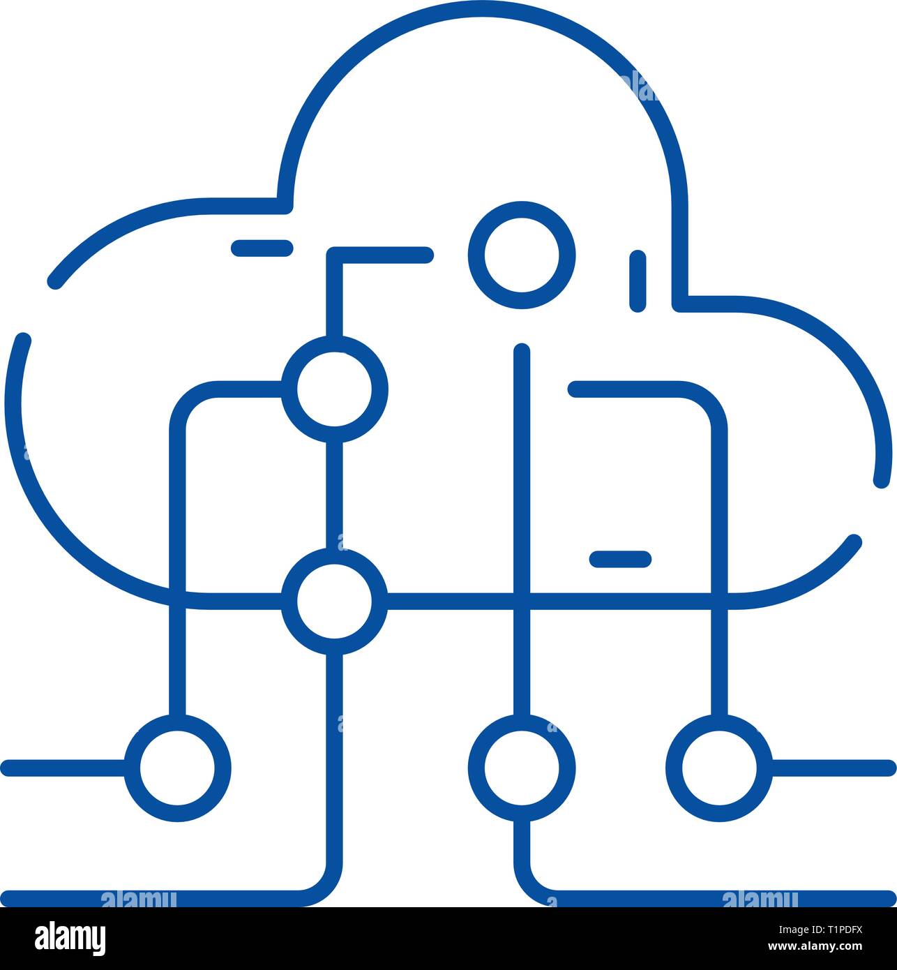 Cloud information technology line icon concept. Cloud information ...