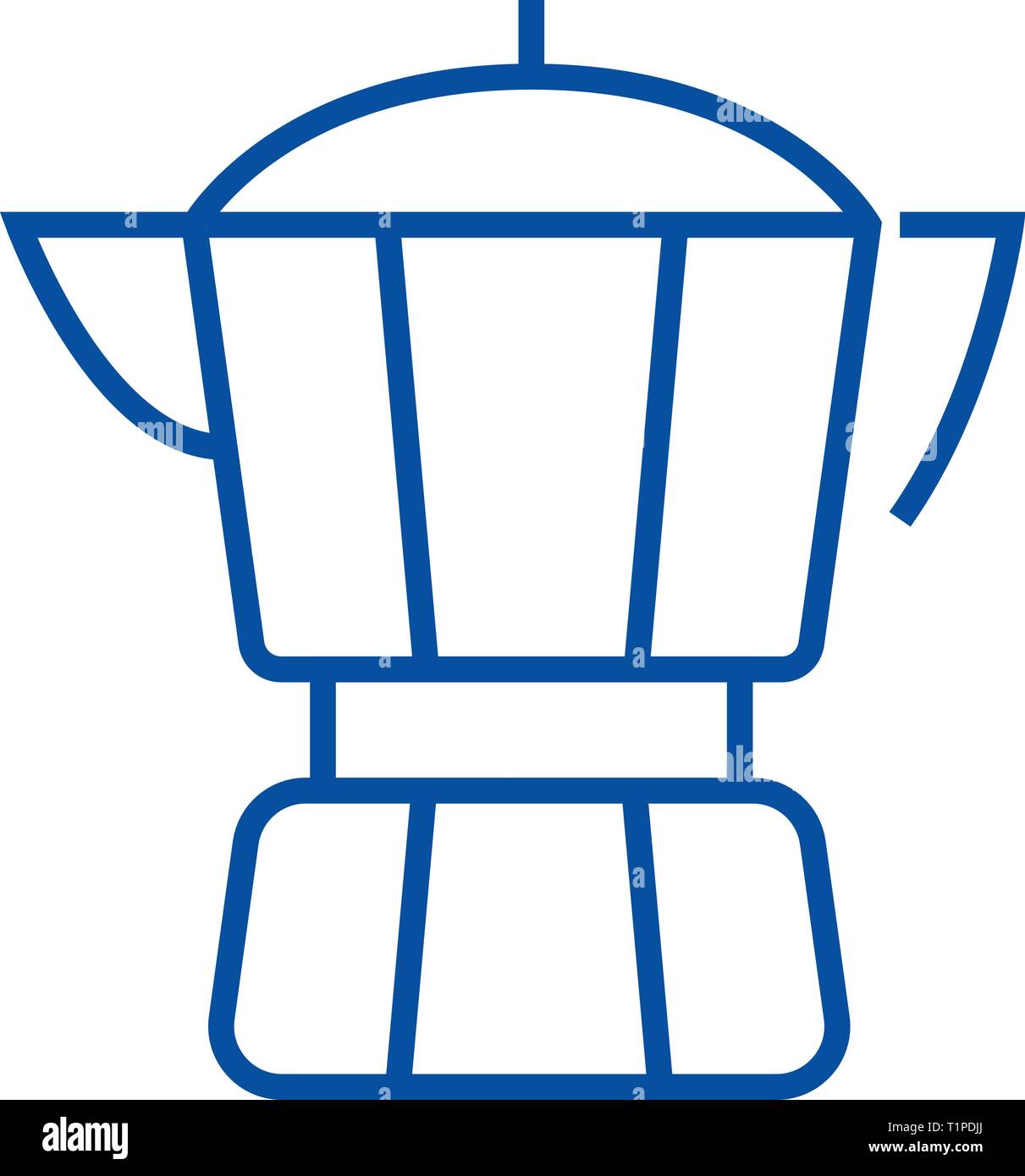 Coffee maker line icon concept. Coffee maker flat vector symbol, sign ...