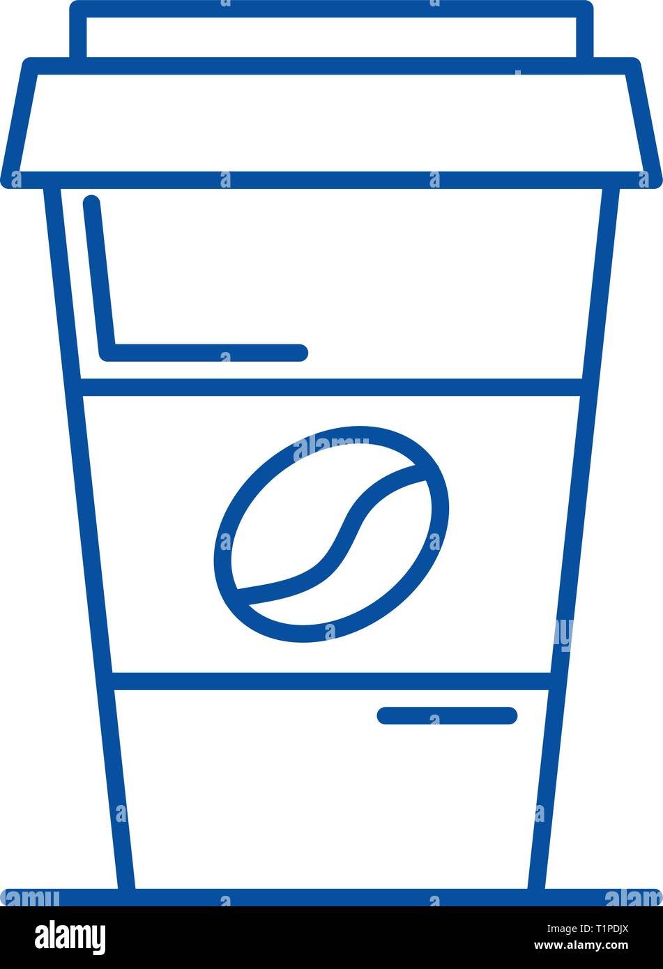 Coffee to go line icon concept. Coffee to go flat vector symbol, sign, outline illustration ...